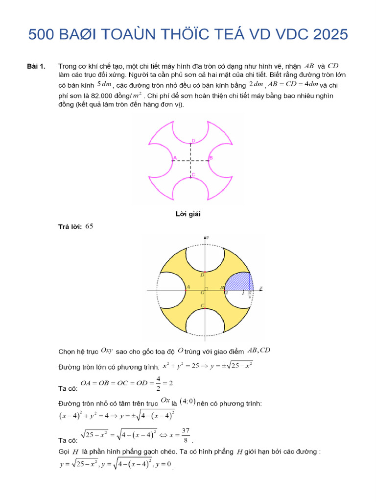 (Lời Giải) 500 Bài Toán Thực Tế Vd Vdc 2025 - Tập 13. | PDF