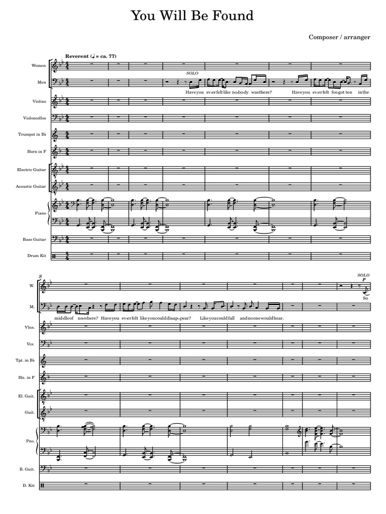 You Will Be Found - Musical Score | PDF | Sound Technology | Sound ...