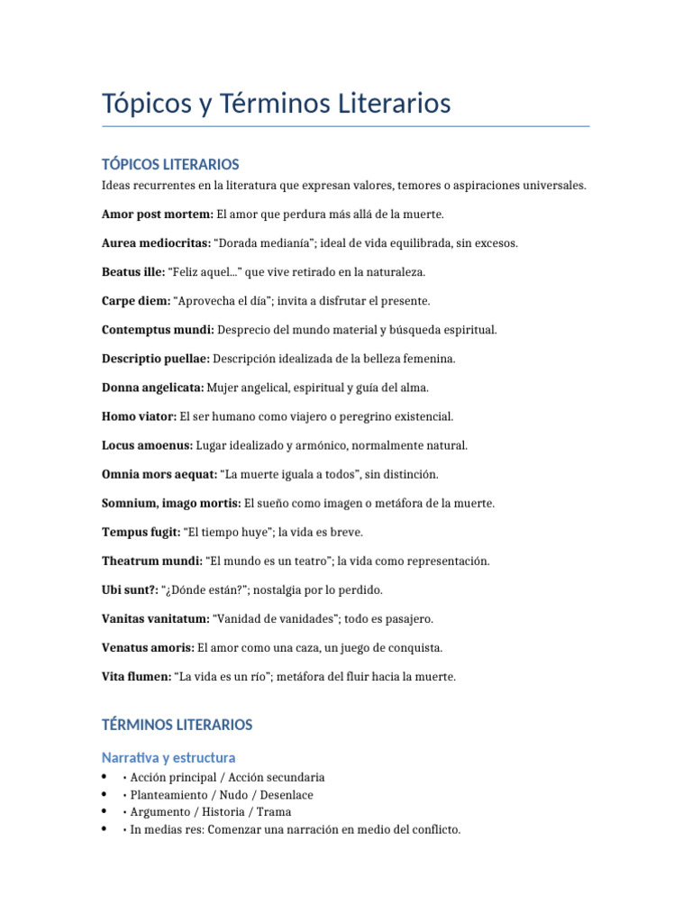 Topicos y Terminos Literarios | PDF | Poesía | Metro (poesía)
