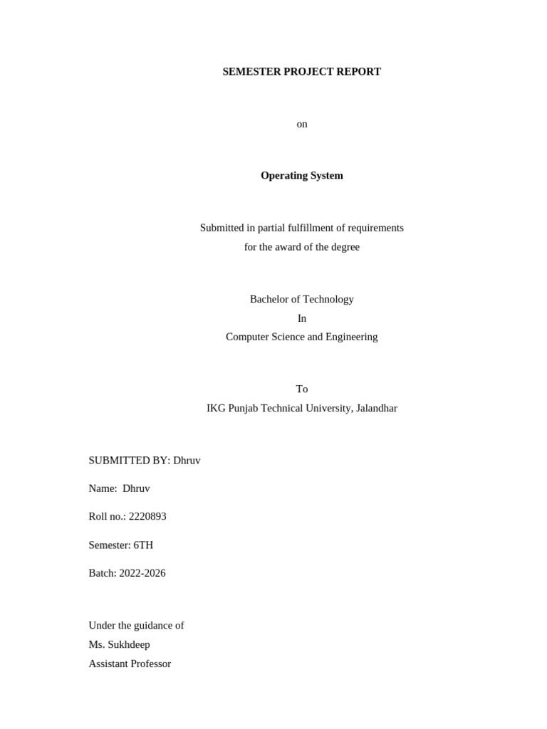 Formatted OS Project Report | PDF