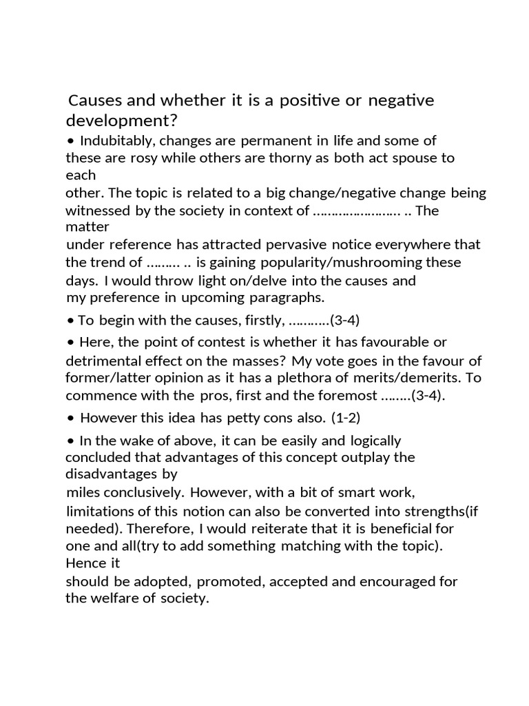 Causes and Whether It Is A Positive or Negative Development | PDF