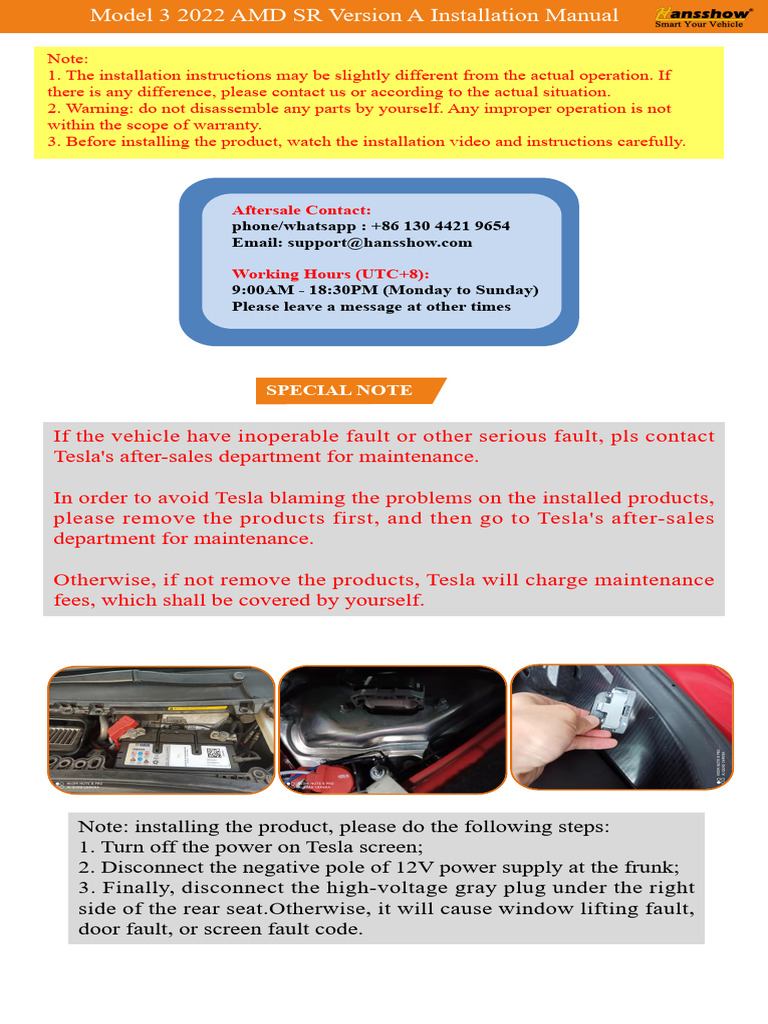 Model 3 2022 AMD SR Installation Guide | PDF | Trunk (Car) | Loudspeaker
