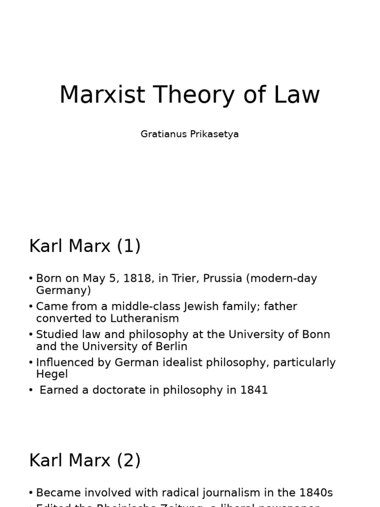 Marxist Legal Theory Explained | PDF