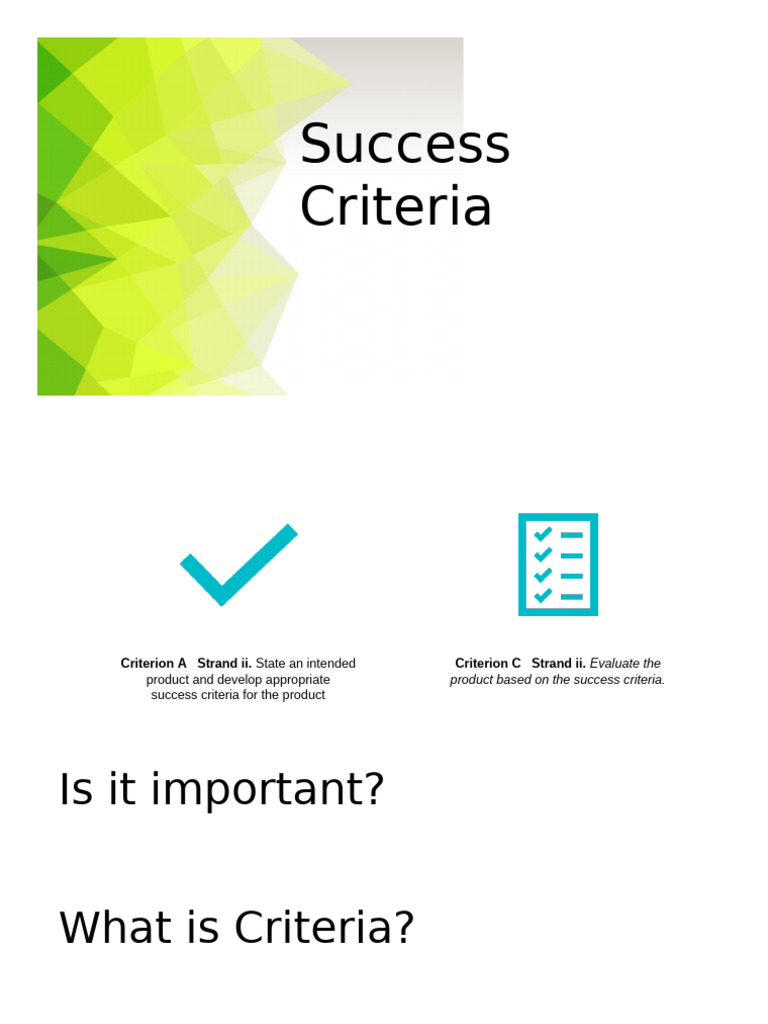 Success Criteria for Product Development | PDF | Usability | Unmanned ...