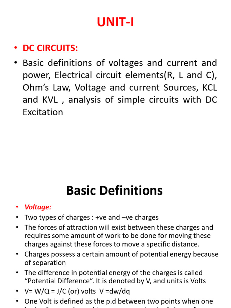 Understanding DC Circuits and Elements | PDF | Voltage | Electrical Network
