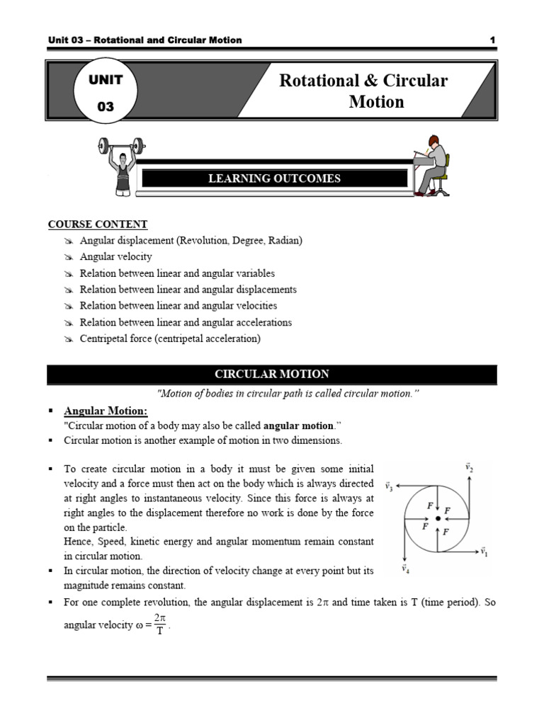 Unit 03 - Circular Motion | PDF | Rotation Around A Fixed Axis ...
