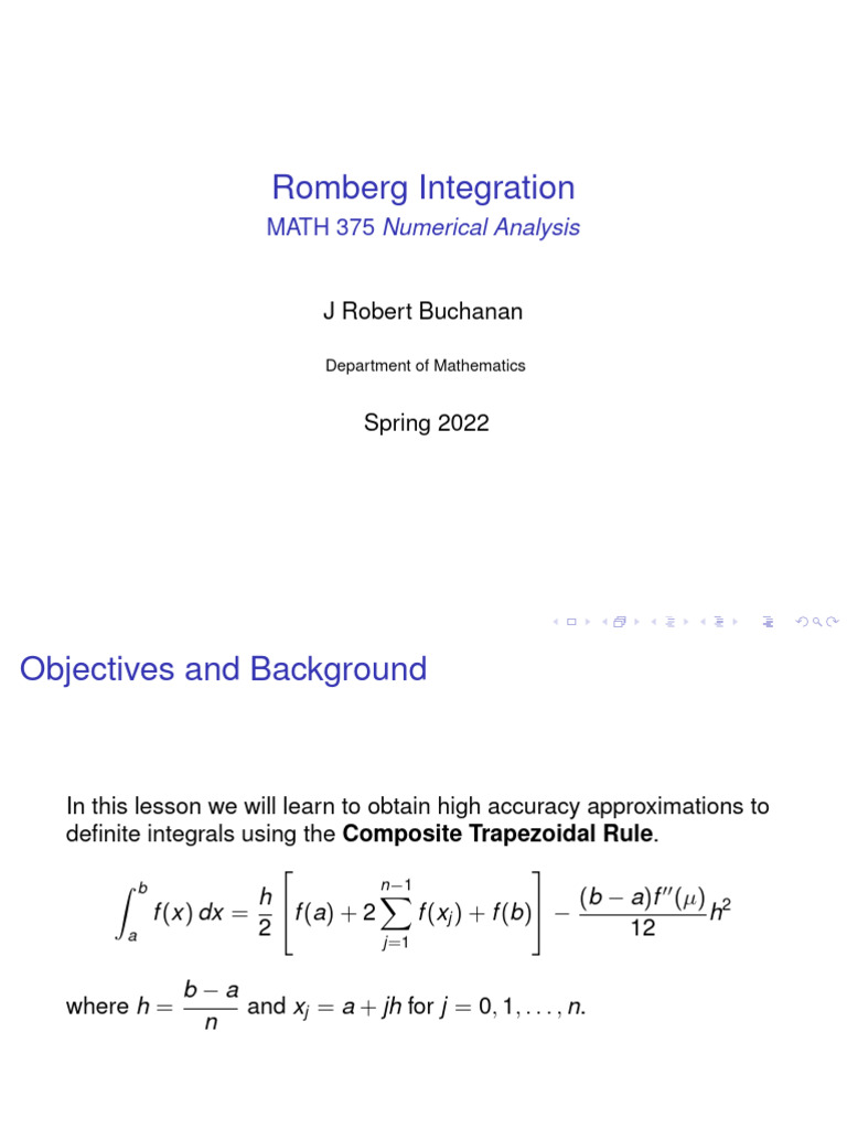 Romberg | PDF | Integral | Theoretical Computer Science