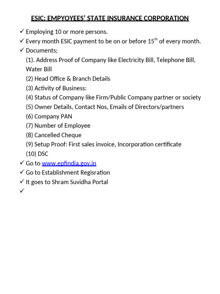 Esic Registration | PDF