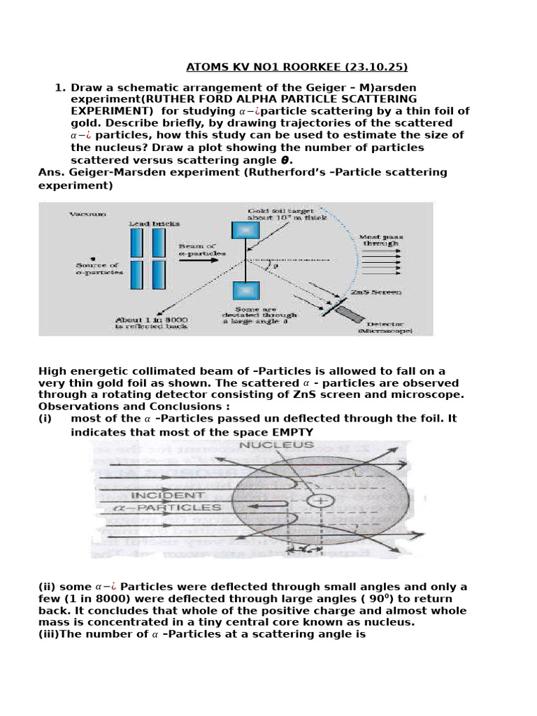 Geiger-Marsden Experiment & Bohr Model Insights | PDF