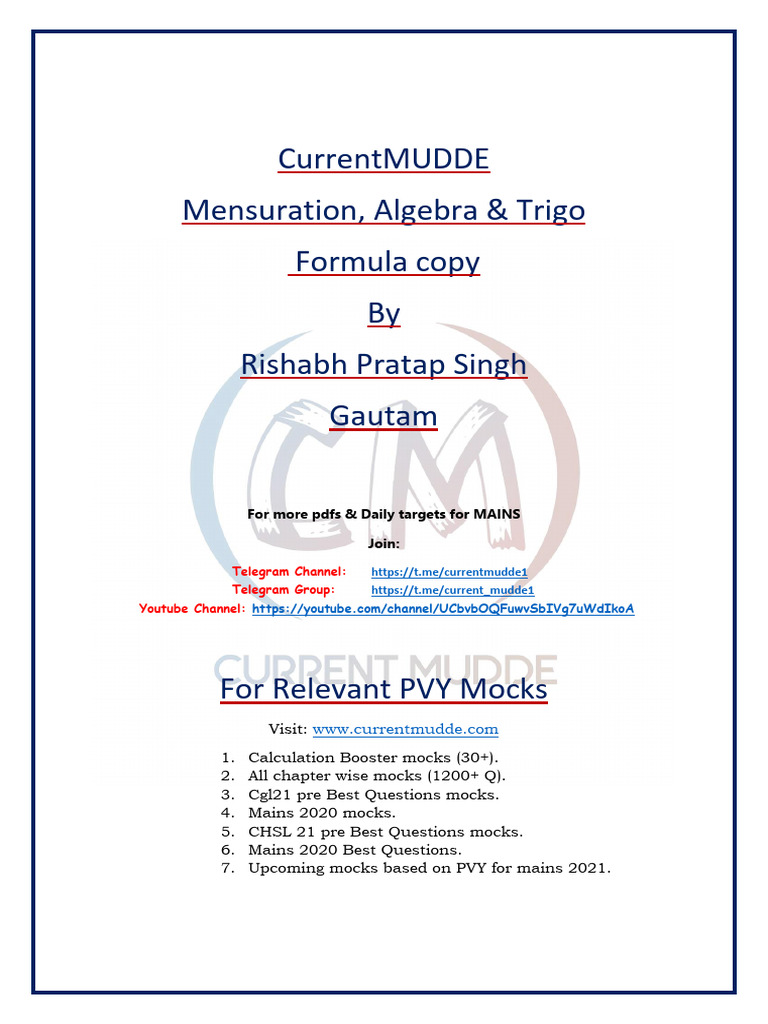 Formula Copy of Algebra, Trigo, Mensuration 007d5389 2434 46f7 Bec0 | PDF