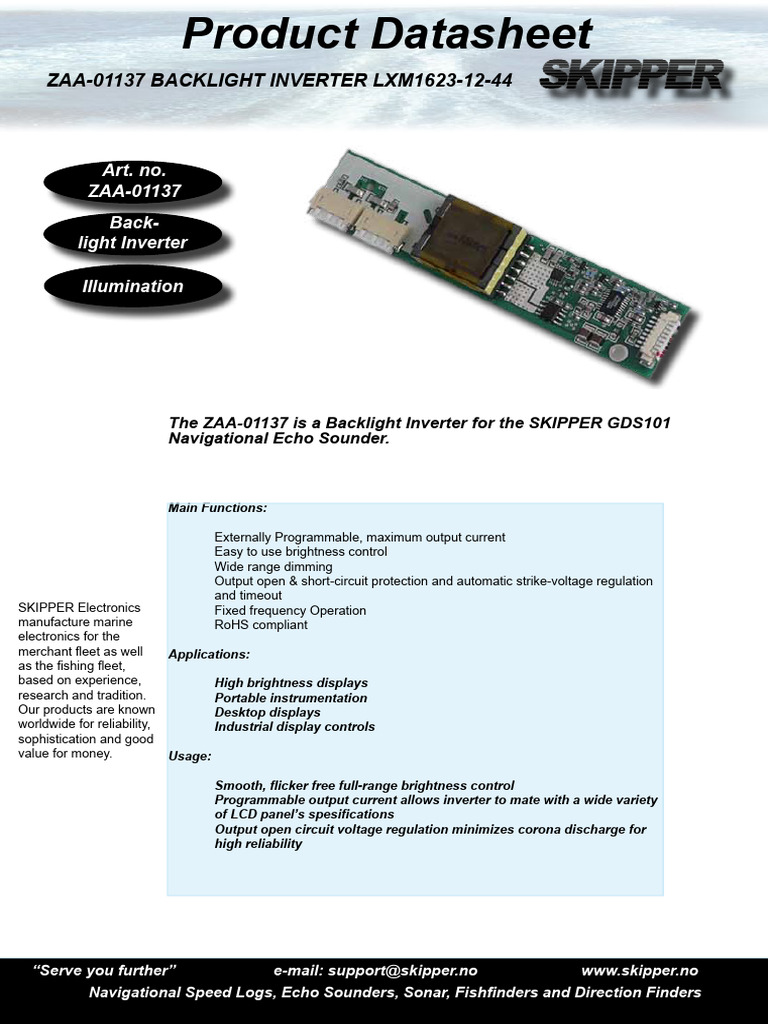 ZAA-01137 Backlight Inverter - 27052010 | PDF | Backlight | Power Inverter