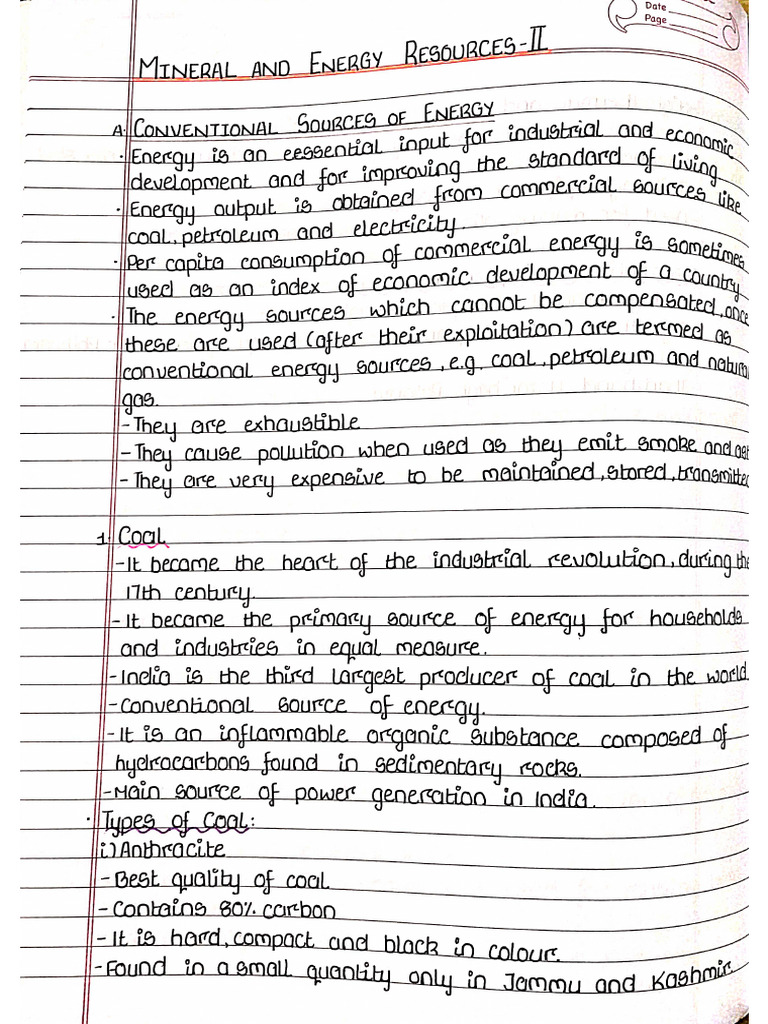 Geography-The Mineral and Energy Resources-II | PDF