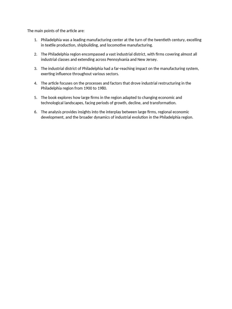 The Main Points of The Article Are | PDF