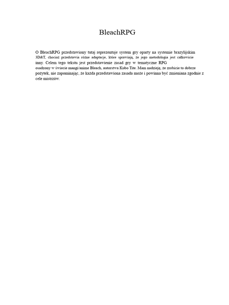 Bleach RPG | PDF