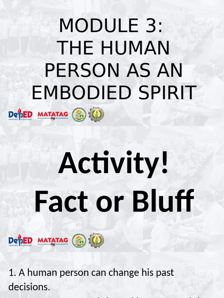 Week4 Human Person As An Embodied Spirit 1 | PDF | Four Noble Truths ...
