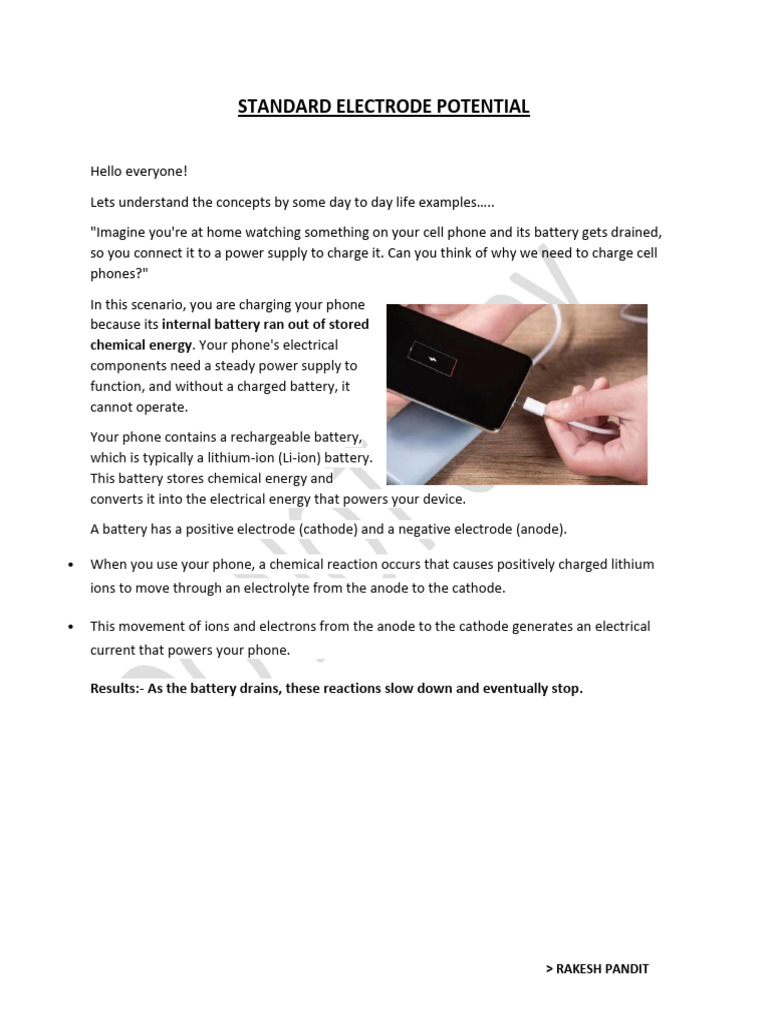 Understanding Standard Electrode Potential | PDF | Electrode | Anode