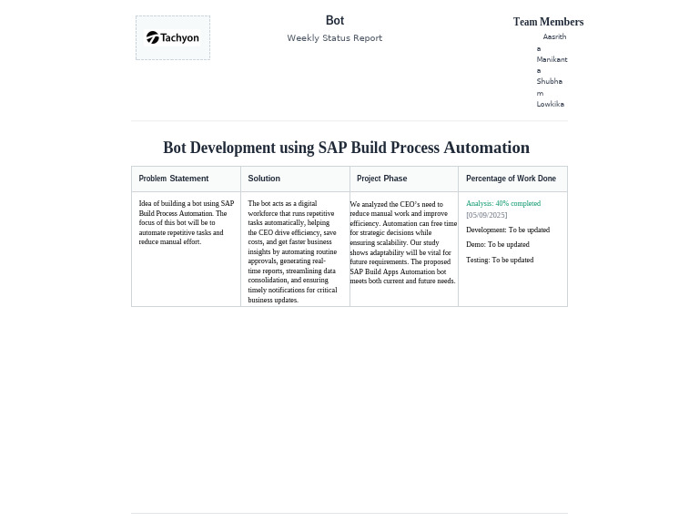Bot Development Status Report Updated | PDF | Automation | Internet Bot