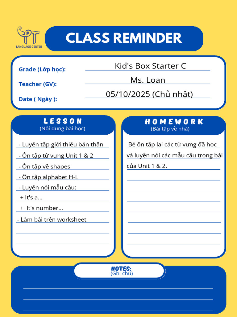 Reminder Kid's Box Starter C - CN | PDF