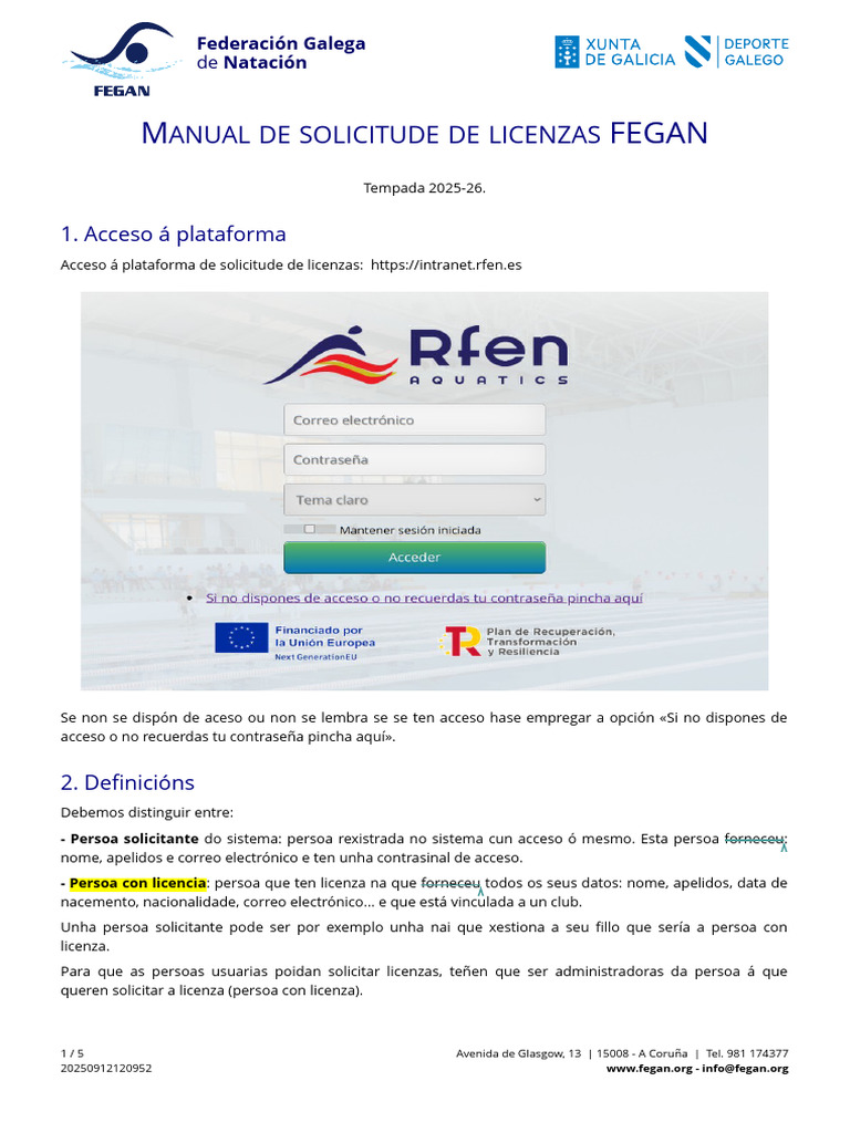 Manual Fegan Licenzas Federatio Solicitantes v1 | PDF