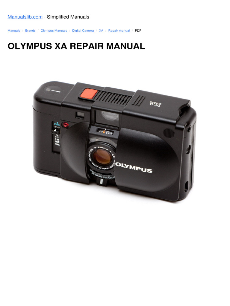 Olympus XA Repair Manual PDF | PDF | Photography Equipment | Recording ...