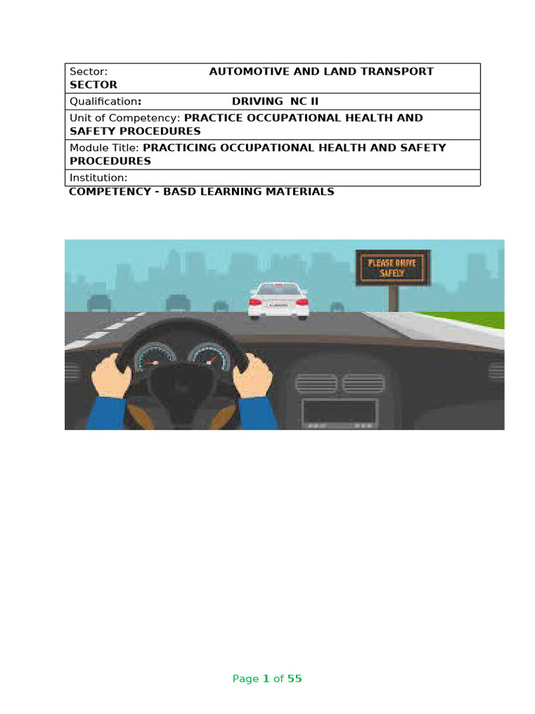 BASIC COMPETENCY 4 Practice Occupational Health and Safety Procedures | PDF | Hygiene | Hand Washing