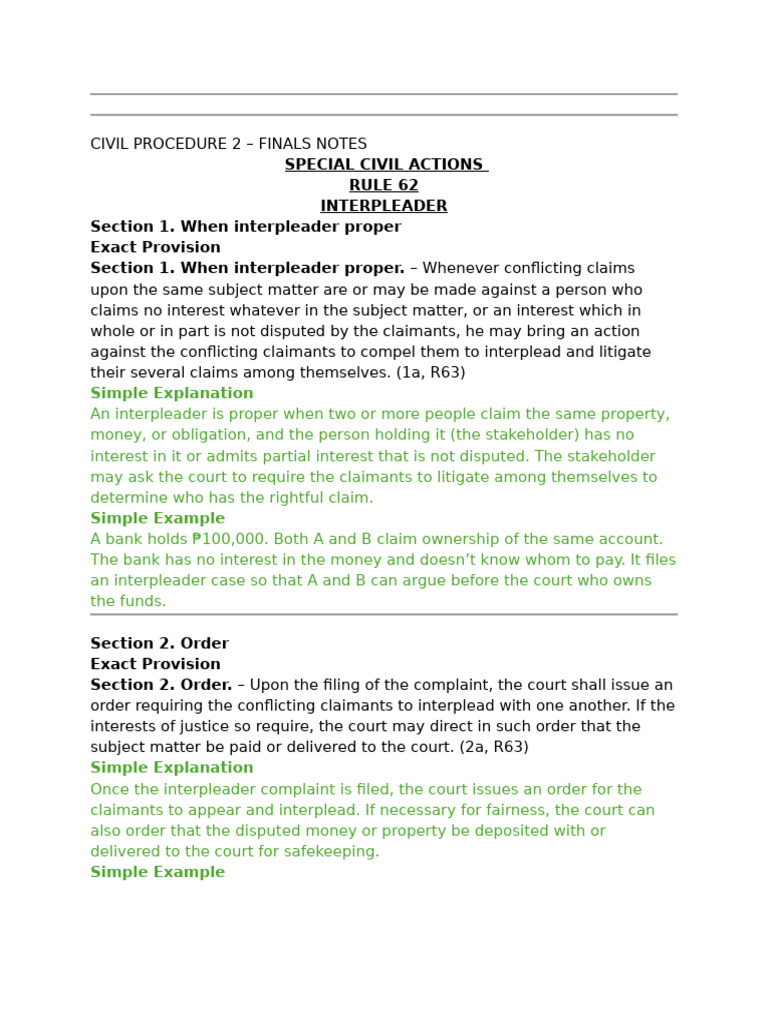 Interpleader in Civil Procedure Explained | PDF | Legal Remedy | Lawsuit