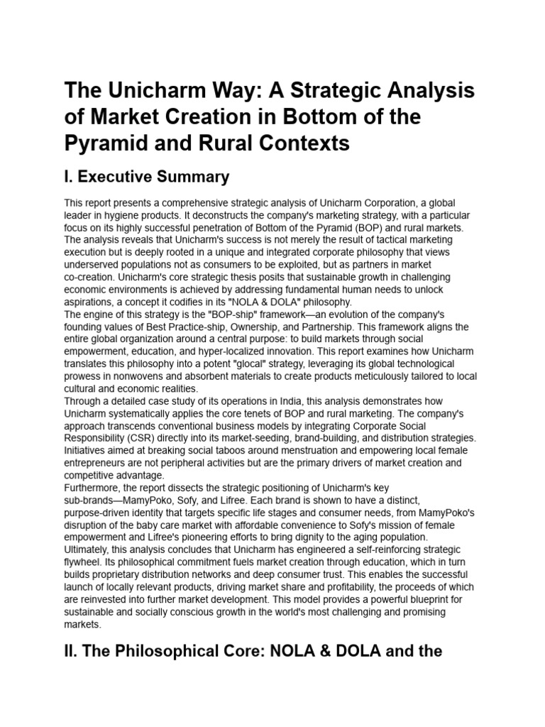 Unicharm's BOP Market Strategy Analysis | PDF | Brand | Marketing