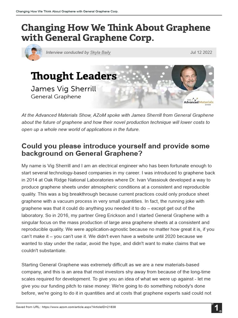 Innovative Graphene Production Techniques | PDF | Graphene | Chemical ...