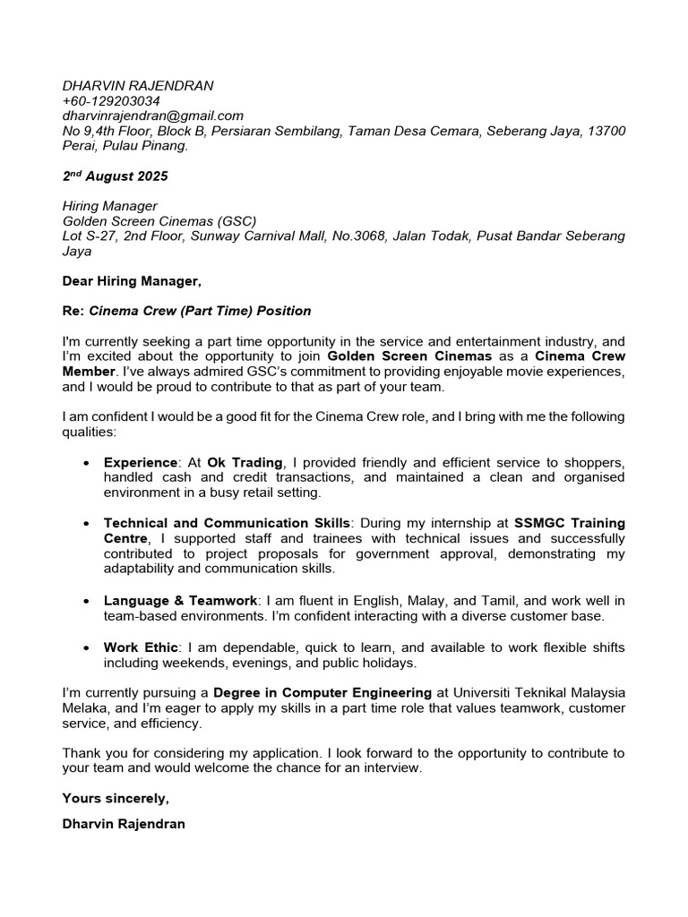 JobStreet Free Cover Letter Template | PDF
