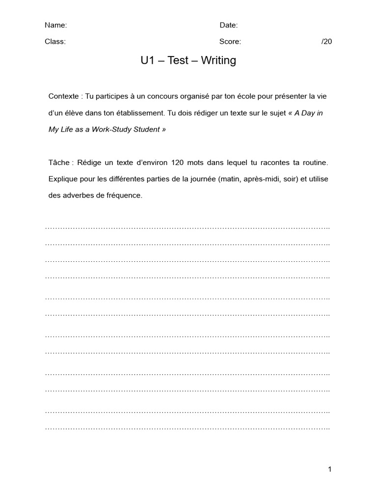 U1 Test Writing | PDF