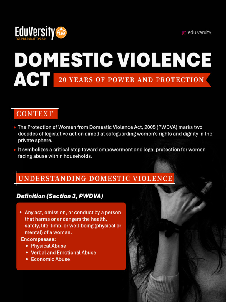 (Edu) Domestic Violence Act 20 Years of Power and Protection | PDF ...