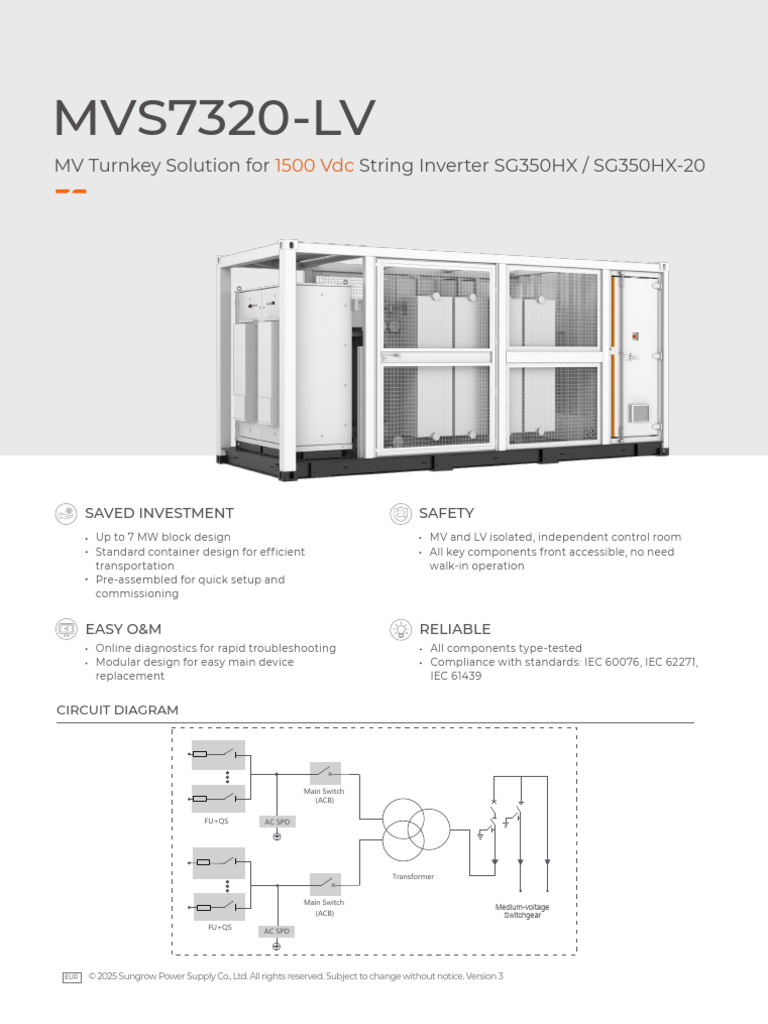 MV Turnkey Solution for 1500 Vdc Inverter | PDF | Transformer ...