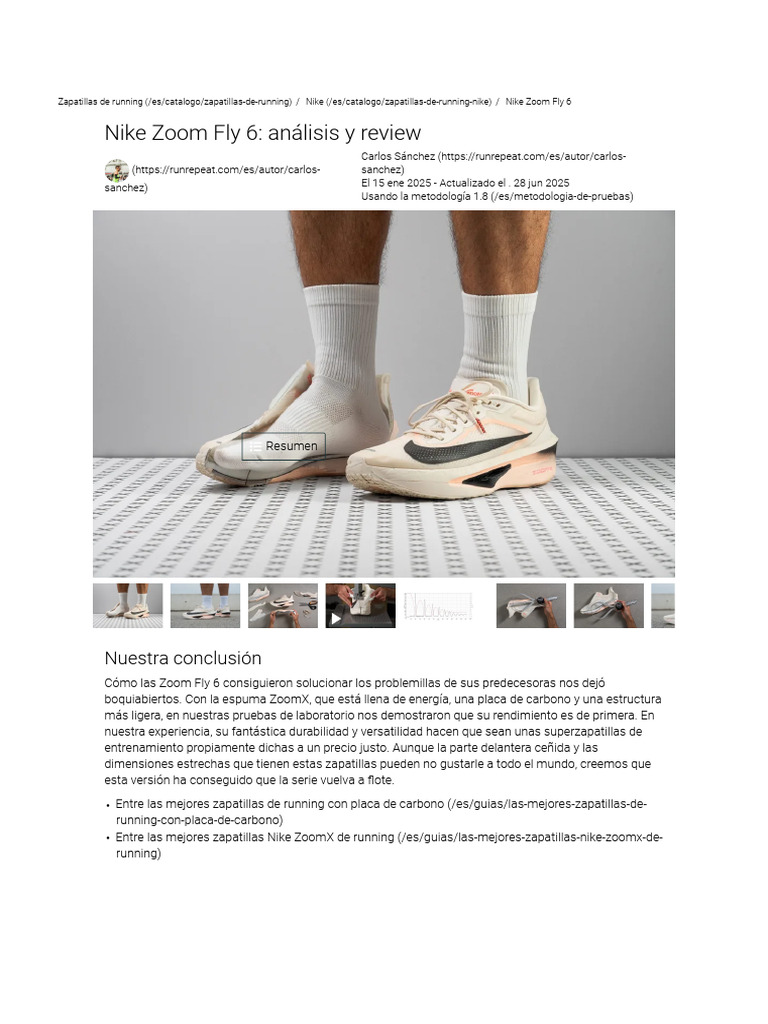 Cortadas Por La Mitad - Análisis y Review de Las Nike Zoom Fly 6 (2025) - RunRepeat | PDF ...