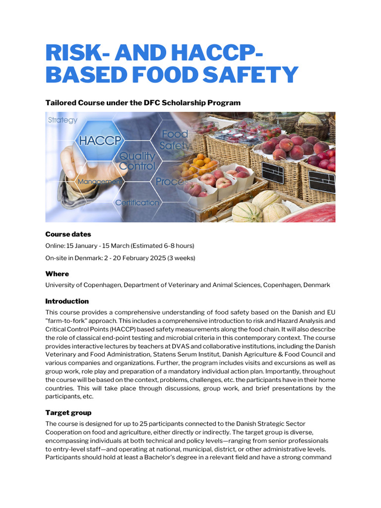 HACCP-Based Food Safety Course 2025 | PDF | Food Safety | Safety