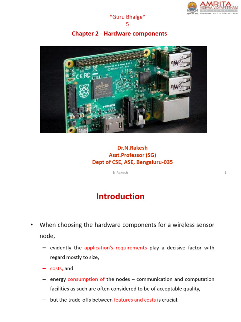 Hardware Components of Wireless Sensor Nodes | PDF | Microcontroller ...