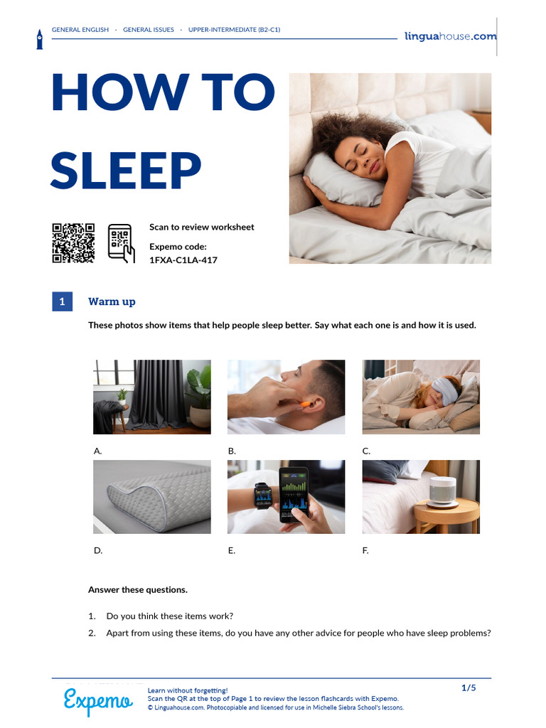 Six Tips for Better Sleep | PDF | Sleep | Vocabulary