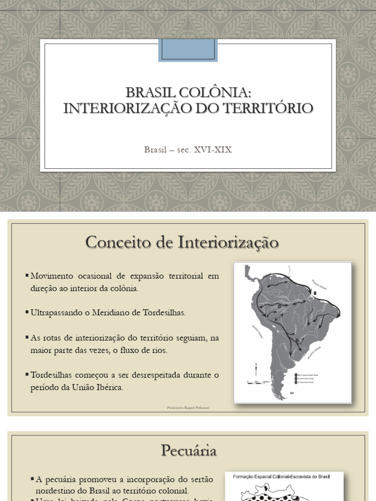 Processo de Interiorização Do Território Colonial | PDF | Brasil