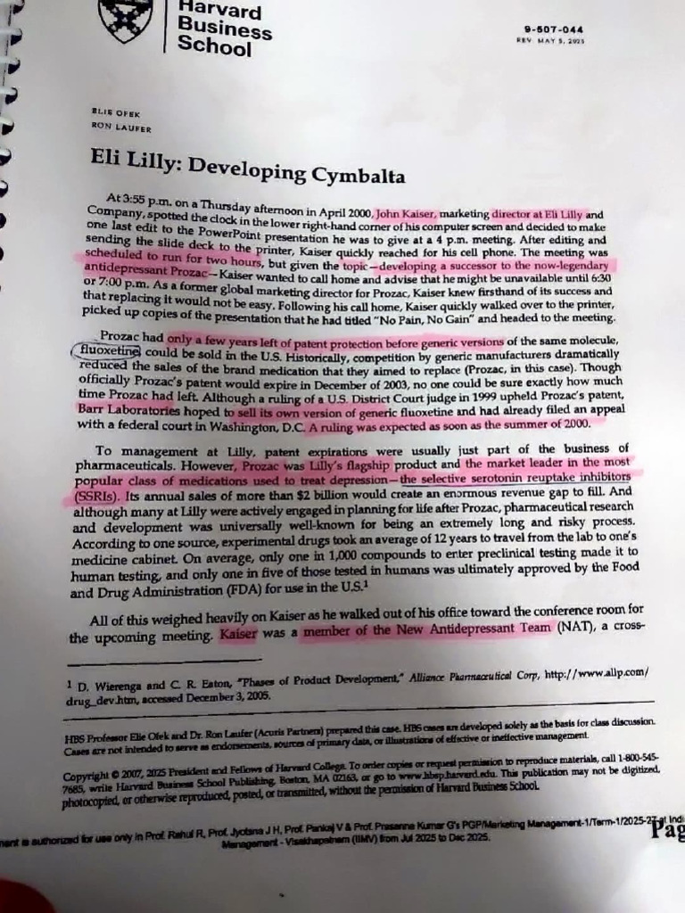 Eli Lilly Case | PDF | Neurotransmitter | Pharmacology