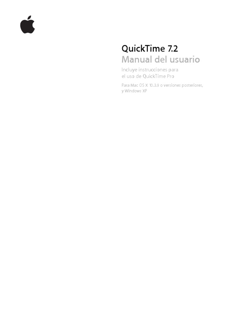 Manual Del Usuario de QuickTime 7.2 | PDF | Mac OS | Caché (Computación)