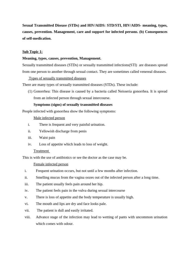 Sexual Transmitted Disease | PDF | Sexually Transmitted Infection | Hiv/Aids