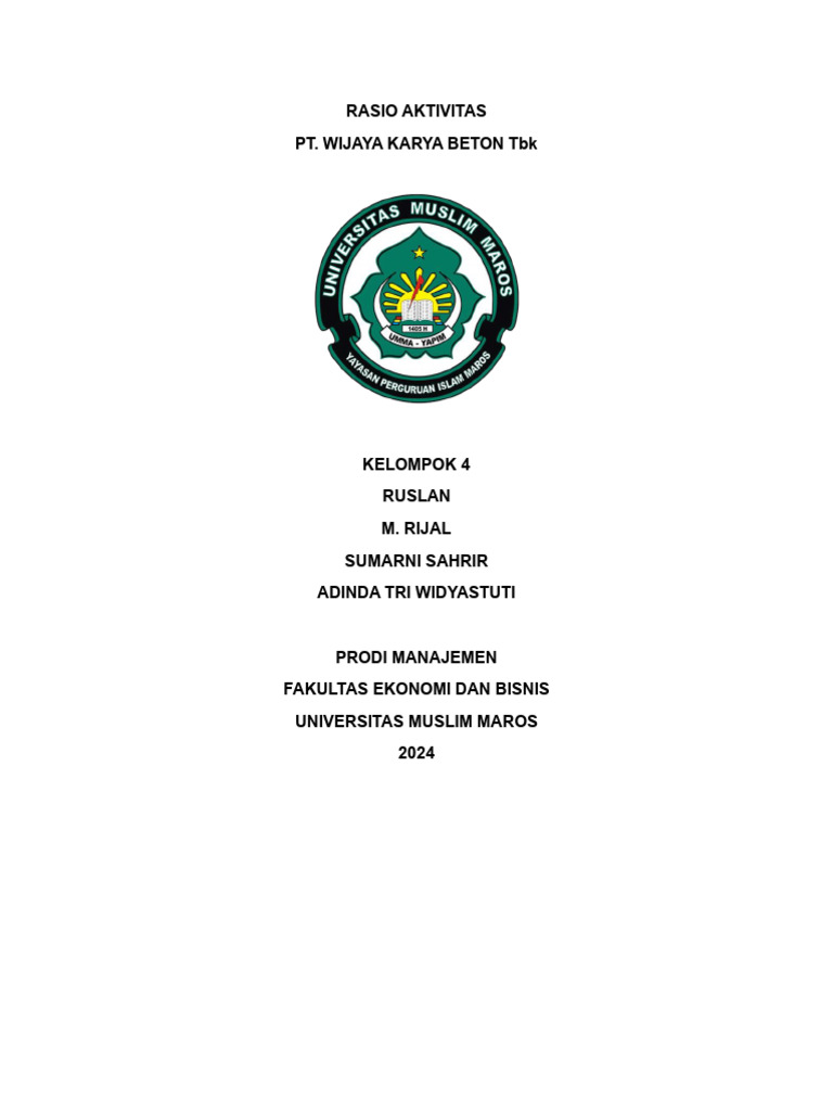 Analisis Rasio Aktivitas PT Wika Beton 2024 | PDF