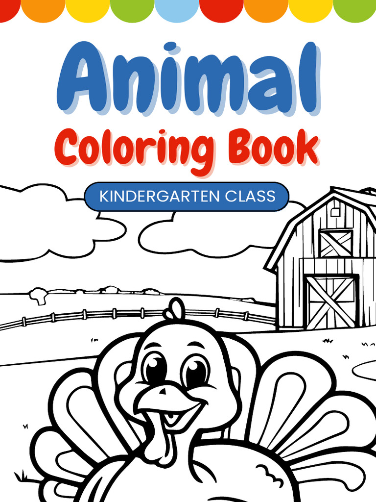 Animal Coloring English Booklet in Grayscale Illustrative Style ...