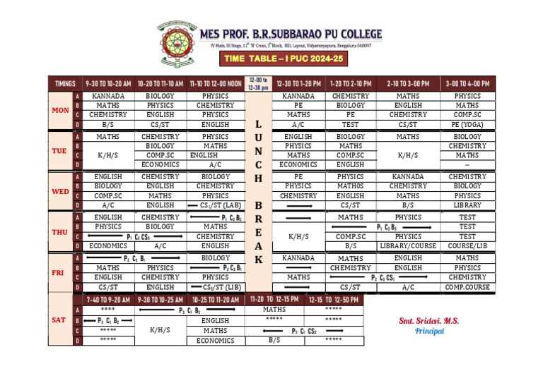 II Pu Time Table 14.08.2024 | PDF