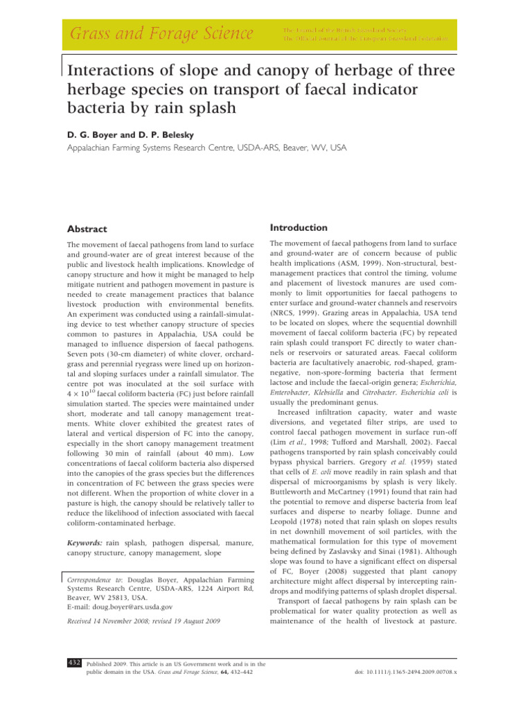 Grass and Forage Science - 2009 - Boyer - Interactions of Slope and ...