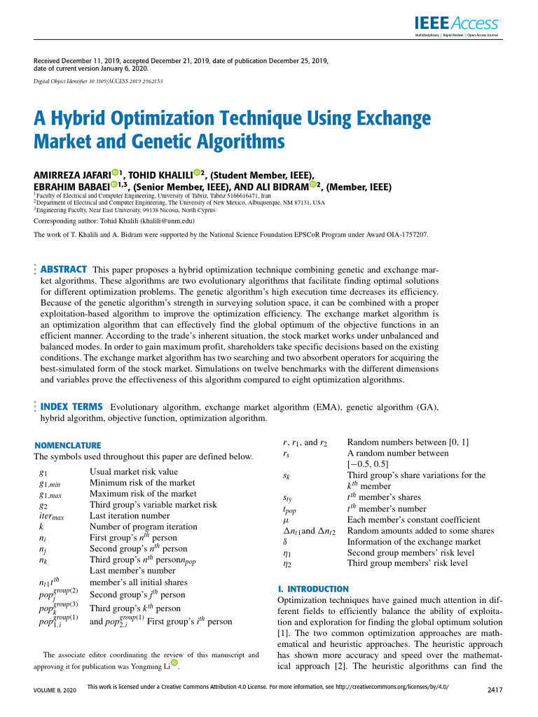 A Hybrid Optimization Technique Using Exchange Market and Genetic ...