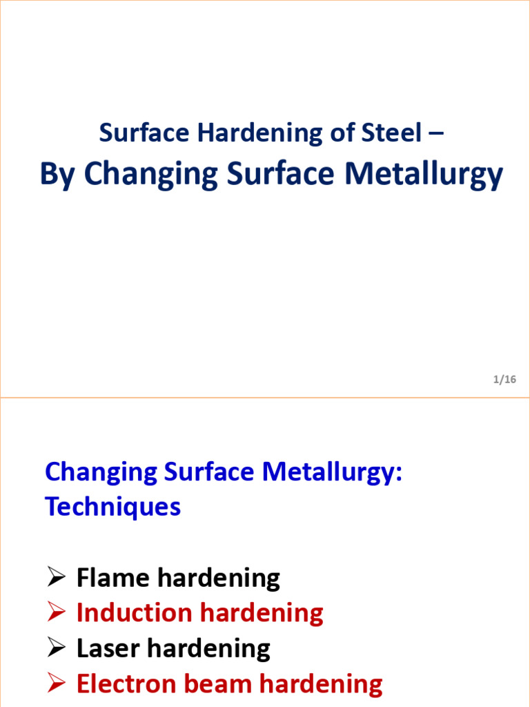 Surface Hardening Techniques for Steel | PDF | Laser | Physical Sciences