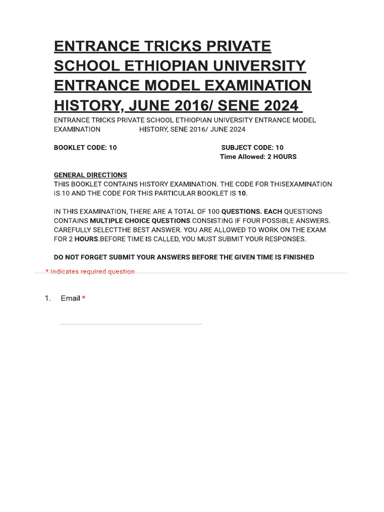 2016 Online History Grade 12 Model Examination | PDF