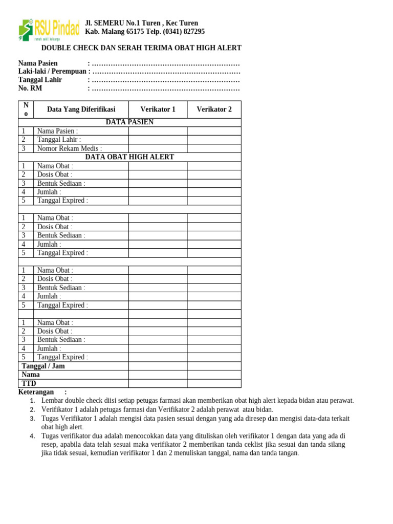 Proses Verifikasi Obat High Alert | PDF
