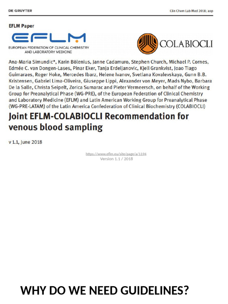 Blood Collection Guidelines Overview | PDF | Intravenous Therapy ...