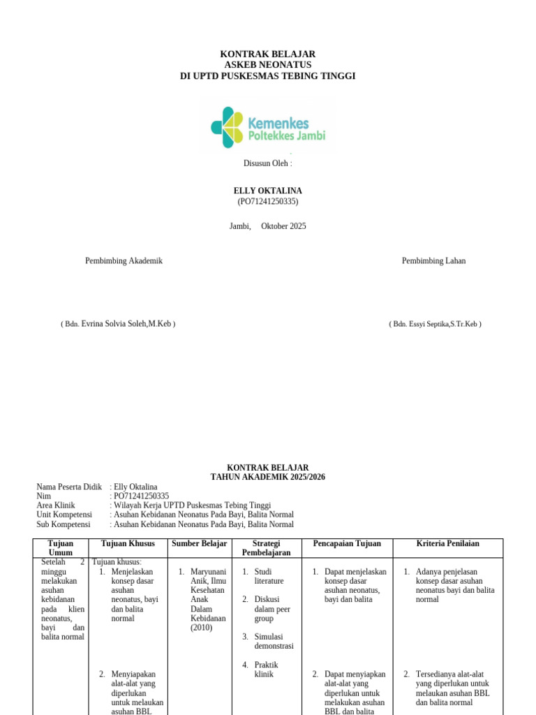 Kobel Askeb Neonatus Elly Oktalina | PDF
